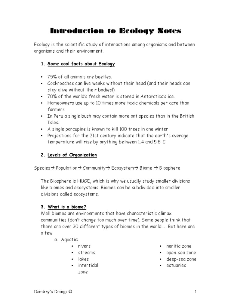 Ecology Notes.pdf | Food Web | Ecosystem
