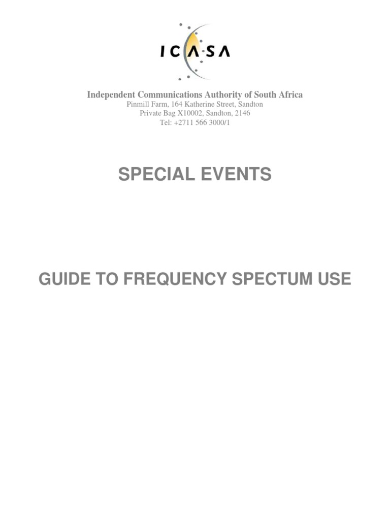 ICASA Spectrum Licensing for Events | PDF | Radio Spectrum | Radio