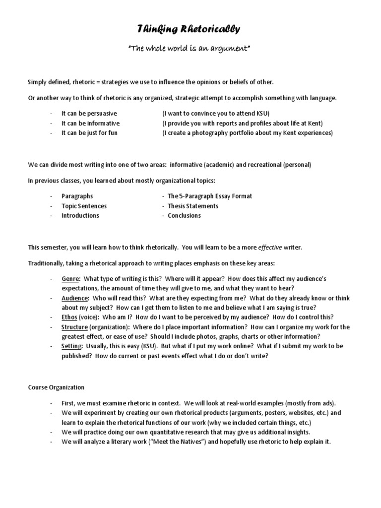 Thinking Rhetorically | Download Free PDF | Audience | Rhetoric