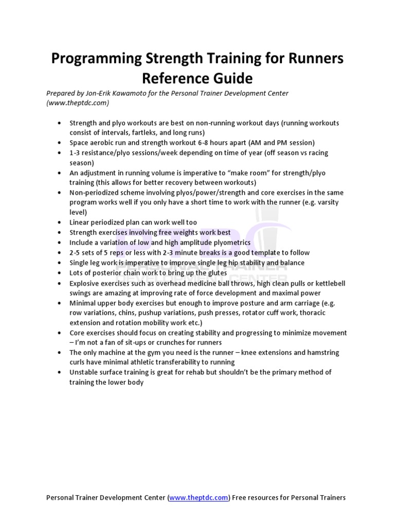 Strength Training Guide for Runners | PDF | Strength Training | Running