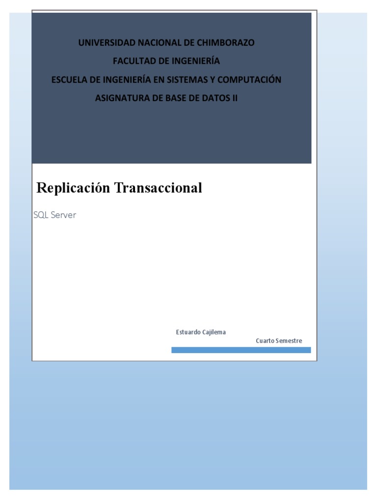Replicación Transaccional | PDF | Servidor SQL de Microsoft | Bases de ...