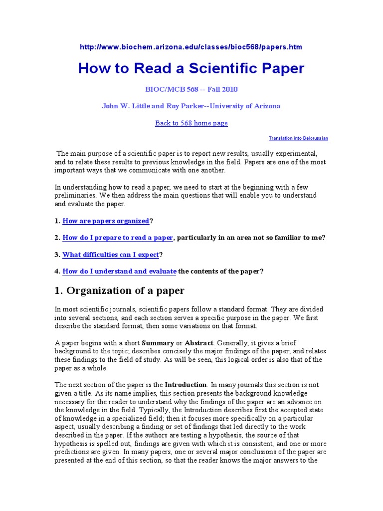 Understanding Scientific Paper Structure | PDF | Abstract (Summary ...