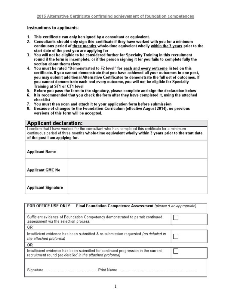 Alternative Certificate - Foundation Competences Protected | PDF ...