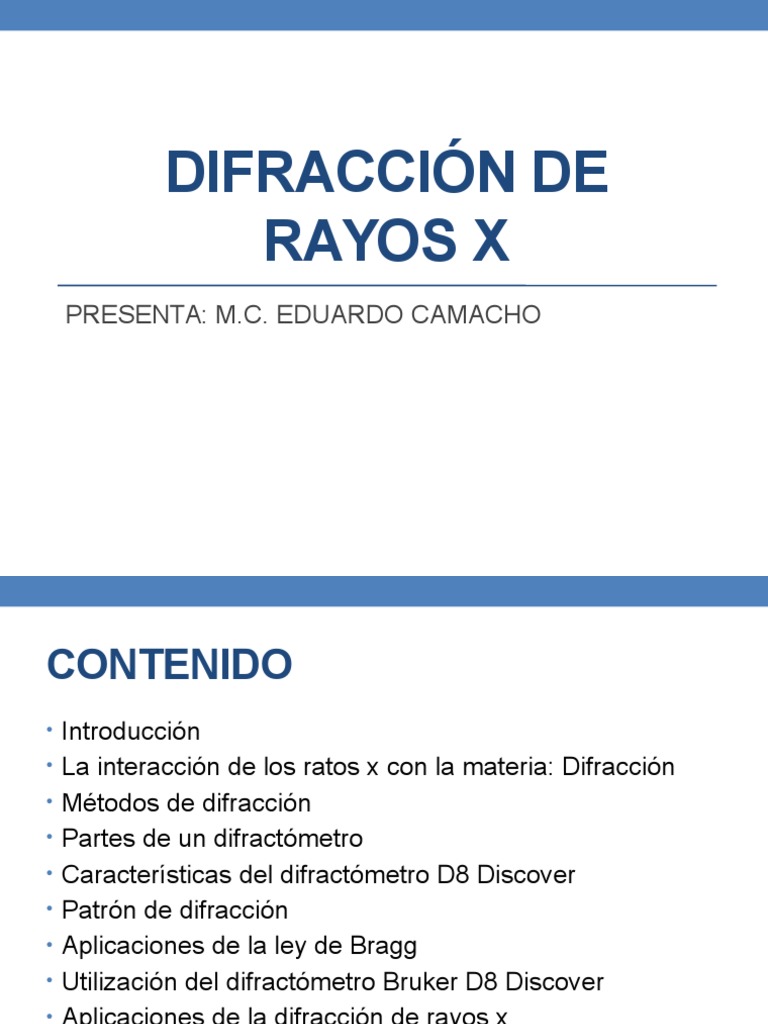 Difracción de Rayos x | PDF | Cristalografía de rayos X | Rayo X