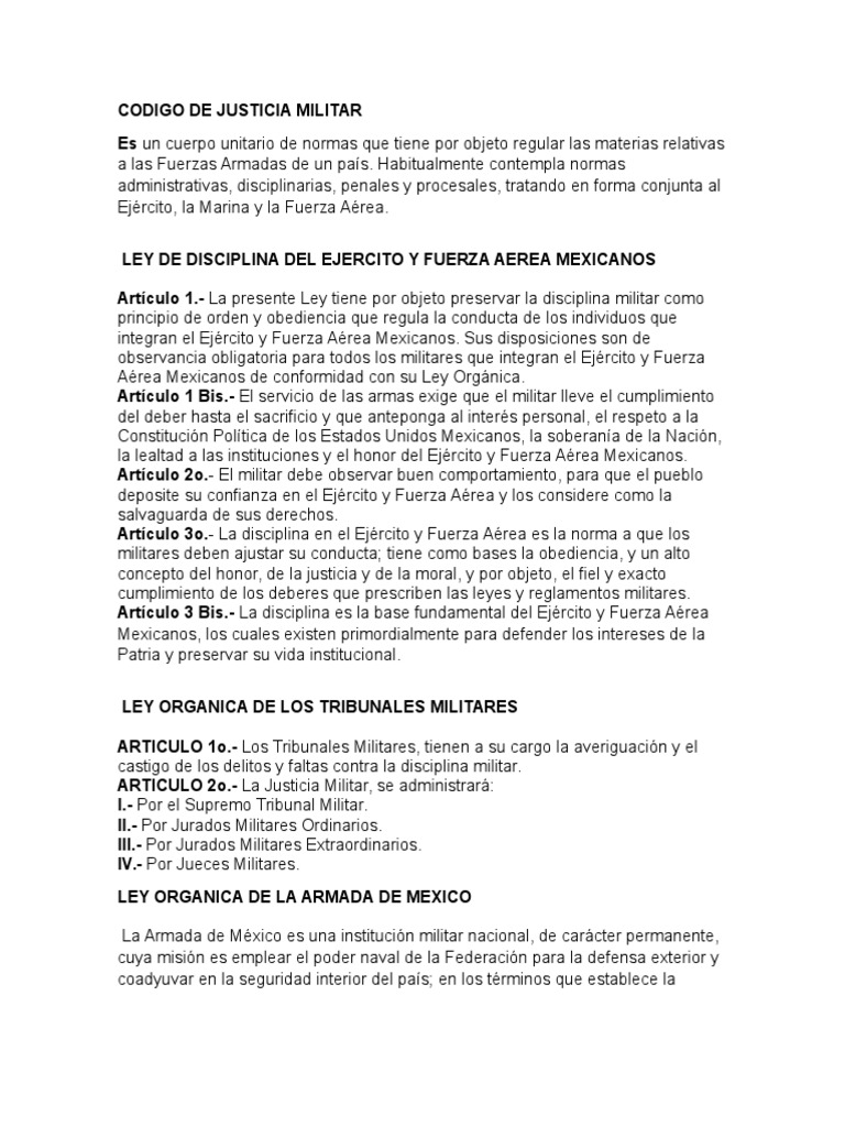 Codigo de Justicia Militar | PDF | Ejército | Militar