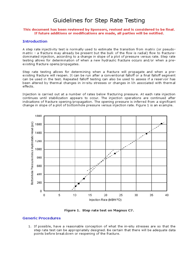Step Rate Testing Guidelines | PDF | Petroleum Reservoir | Pressure