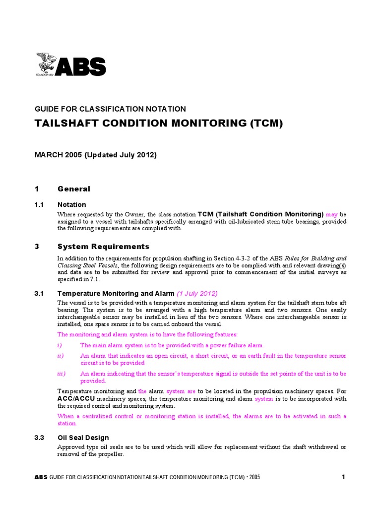 Tailshaft Condition Monitoring TCM - Notation - Guide-July12 | Download ...