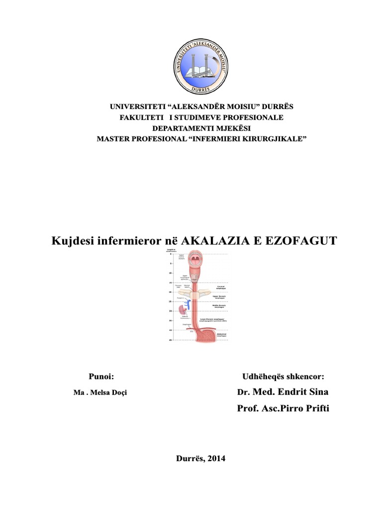 Kujdesi Infermieror Ne AKALAZIA e Ezofagut PDF | PDF