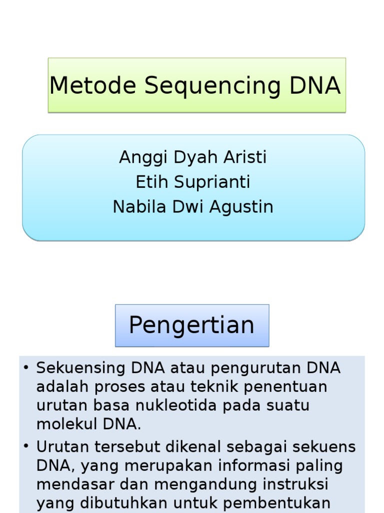 Metode Sanger dalam Sekuensing DNA | PDF