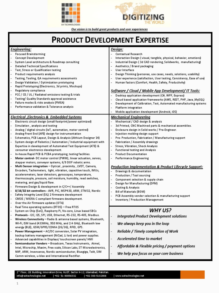 E4 Technologies Design Development Services Download Free Pdf