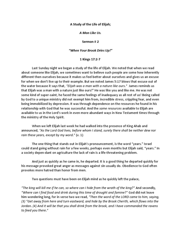 02 - When Your Brook Dries Up PDF | PDF | Elijah | Religious Texts