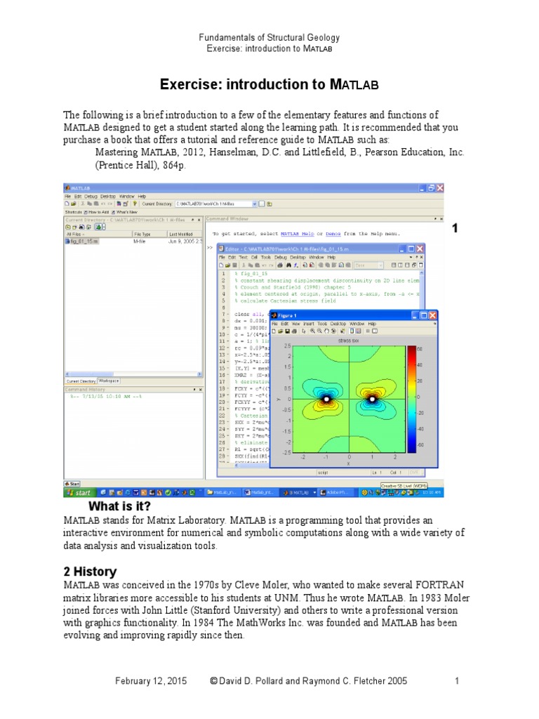 Matlab Introduction For Geology | PDF | Matlab | Matrix (Mathematics)