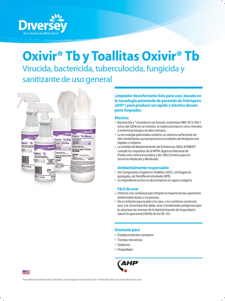 Ficha Técnica de Toallas Oxivir® Tb | PDF | Química | Materiales