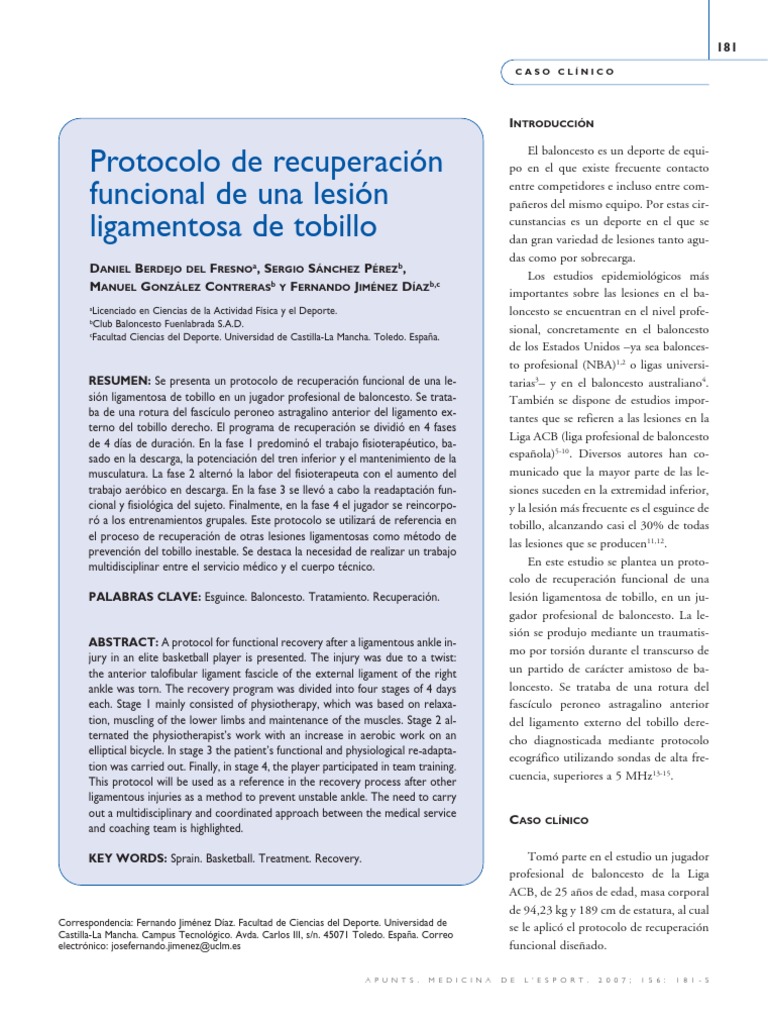 5 Protocolo de Recuperación Tobillo | PDF | Tobillo | Ultrasonido
