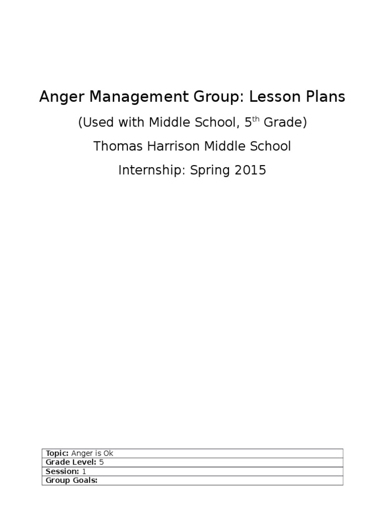 Anger Management Curriculum | PDF | Anger | Relaxation (Psychology)