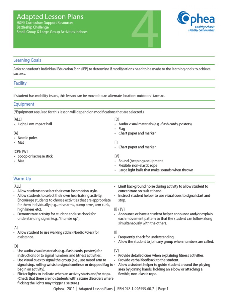 Is Adaptedlp gr4 Coop Indoor 2of4final | PDF | Physical Education ...