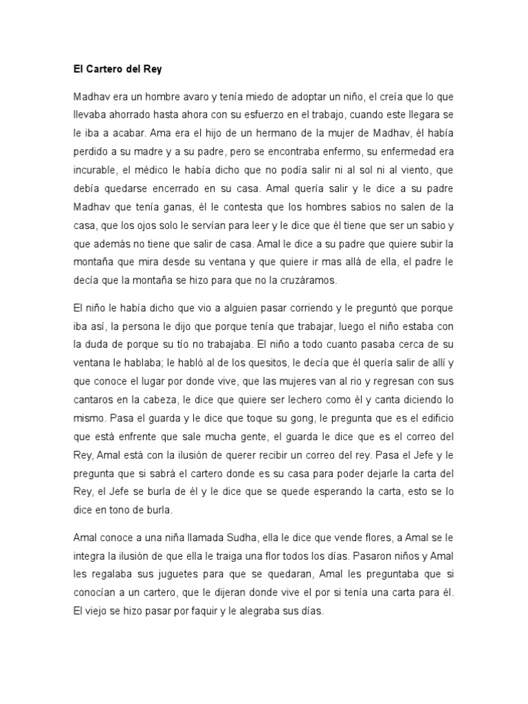 El Cartero Del Rey Resumen Libro | PDF | Ocio | Entretenimiento (general)