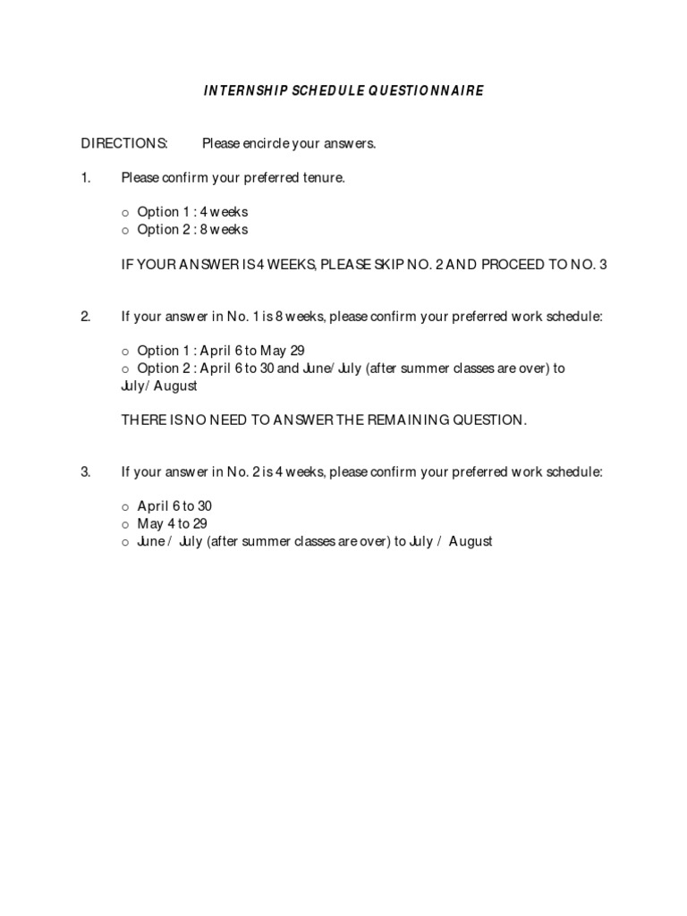 Interns Questionnaire 2015 | PDF