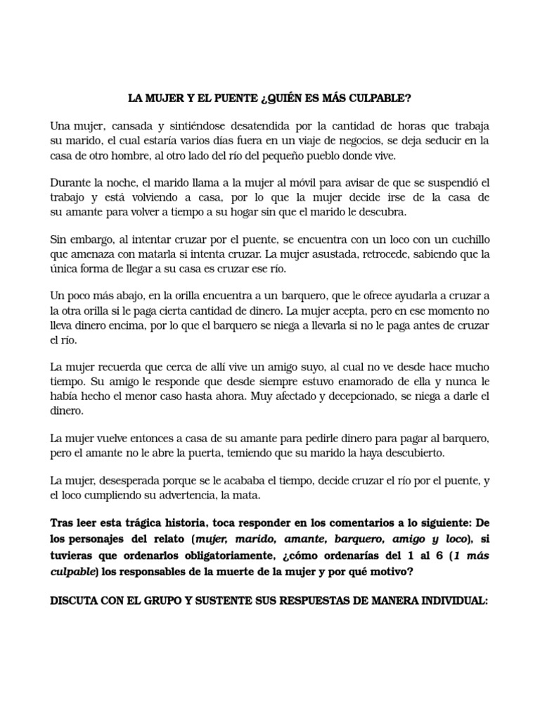 Imprimir 4 La Mujer Y El Puente Pdf Mujer