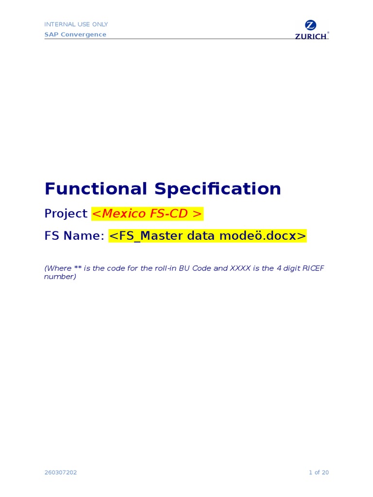 FS SAP Master Data_v1.03 | Data Type | Insurance