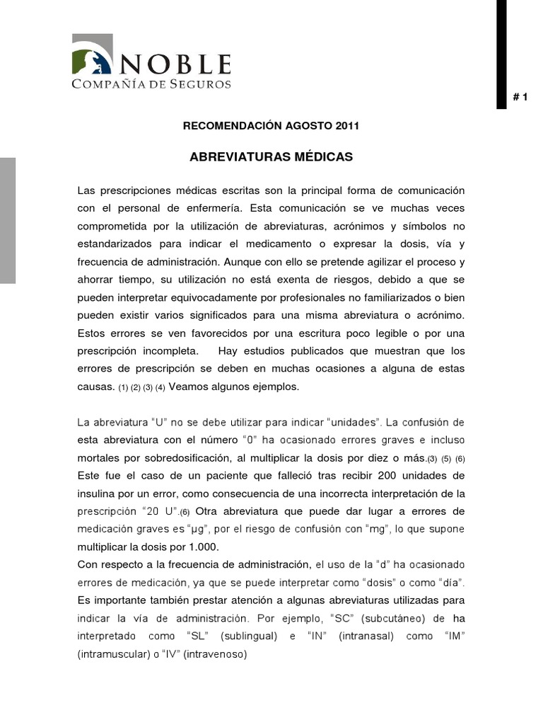 Abreviaturas Medicas | PDF | Medicamentos con receta | Prescripción médica