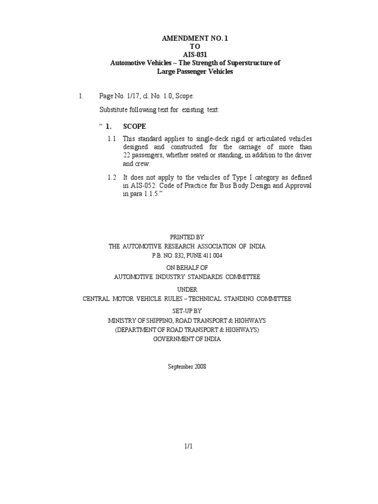 Bus Superstructure Safety Standards | PDF