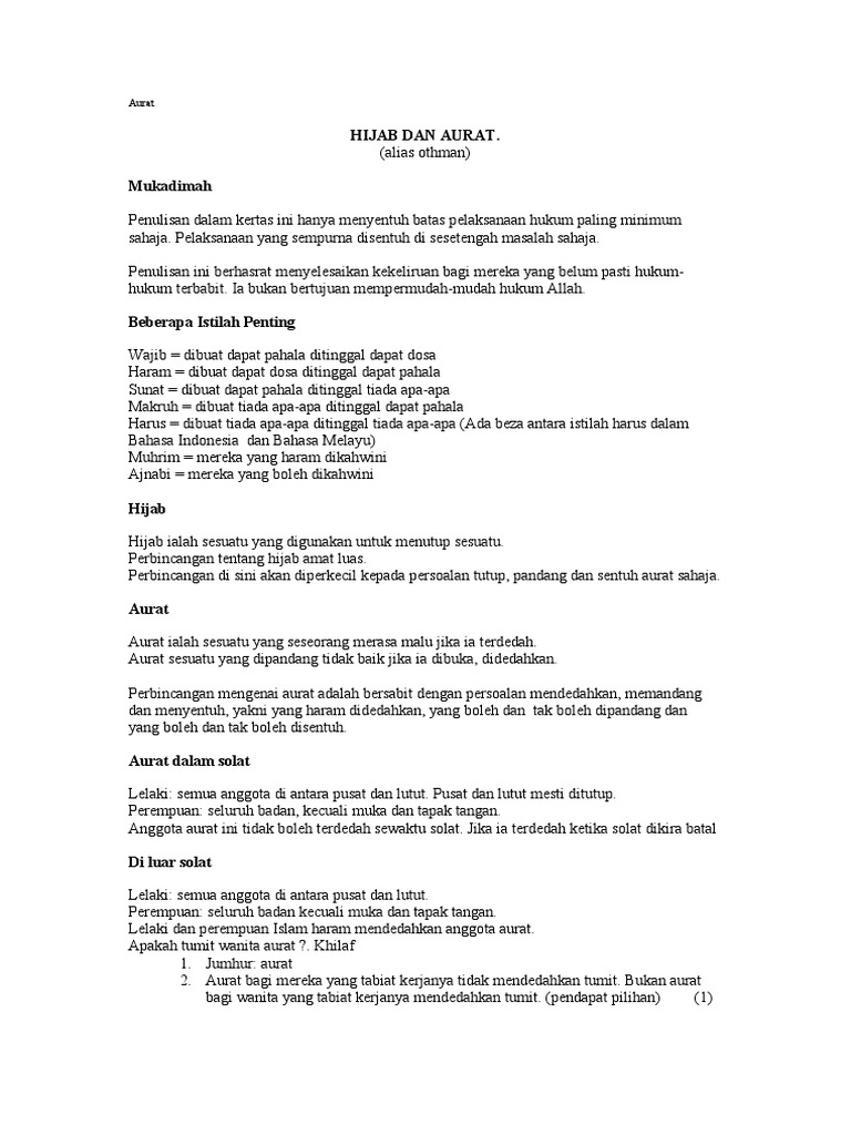 Panduan Aurat dan Hijab | PDF | Pengembangan Diri