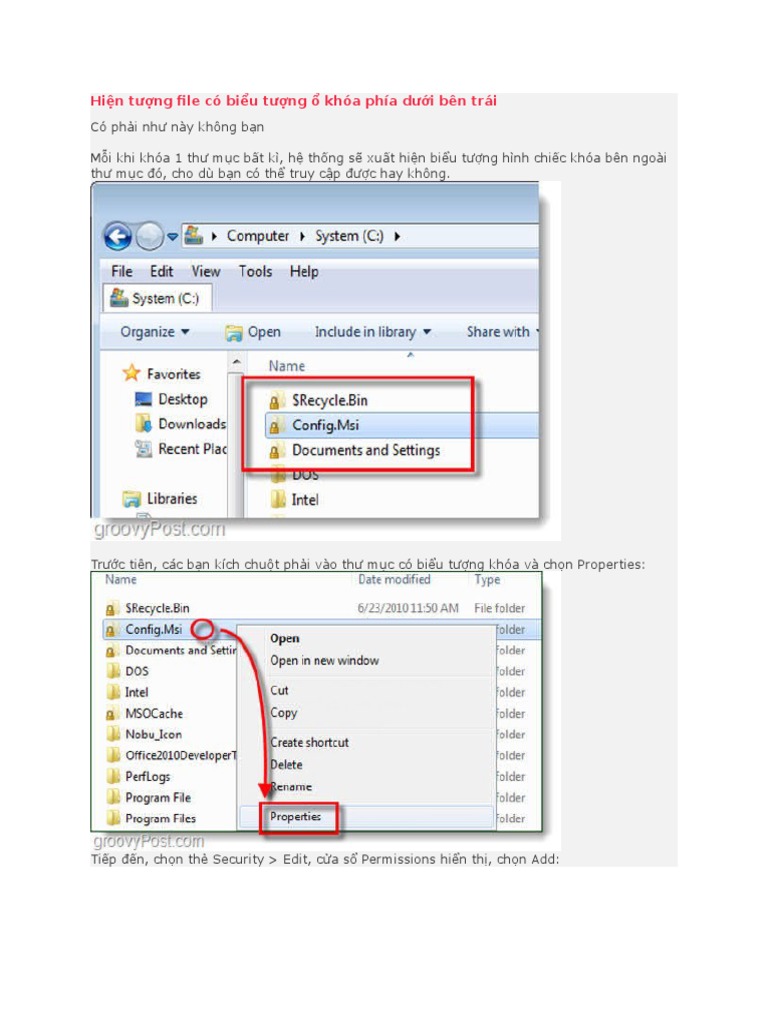 Hiện Tượng File Có Biểu Tượng ổ Khóa Phía Dưới Bên Trái | PDF