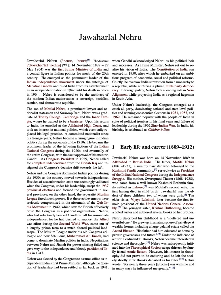 Jawaharlal Nehru | PDF | Jawaharlal Nehru | Muhammad Ali Jinnah