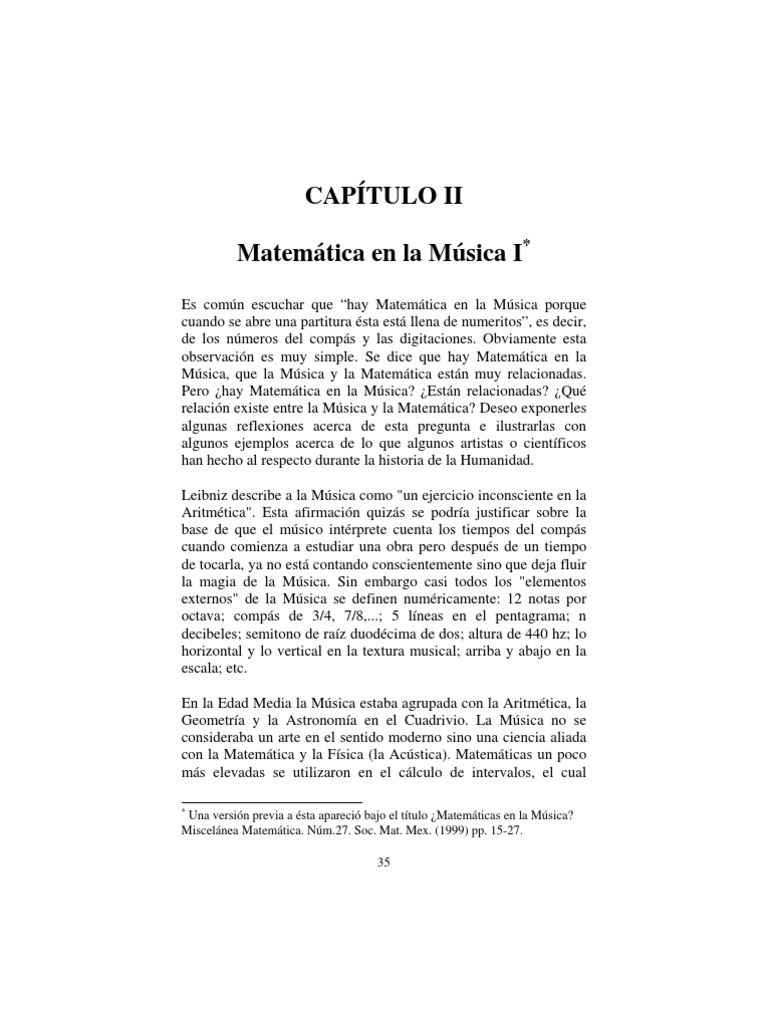 Matemáticas en la Música: Reflexiones | PDF | Acorde (Música ...