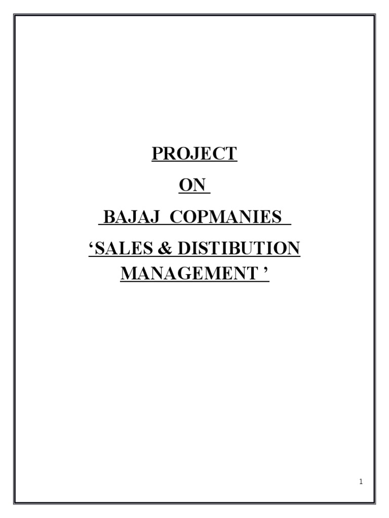 Sales & Distribution Project | Download Free PDF | Motivation ...