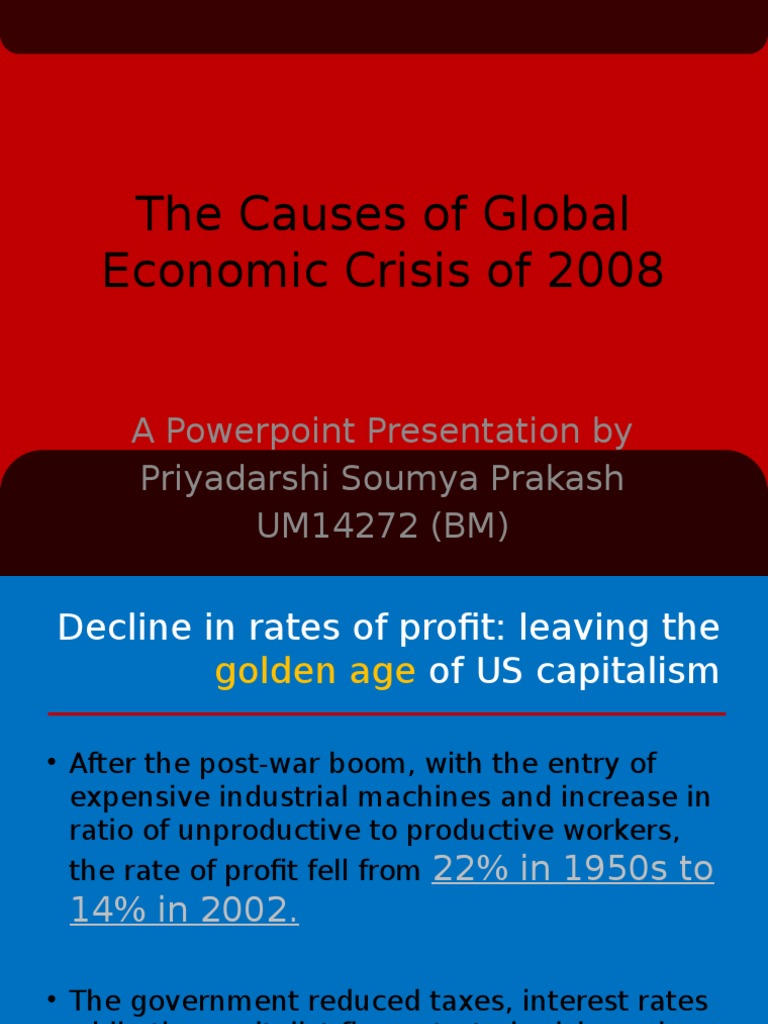 Causes of Global Economic Crisis 2008 | PDF | Financial Crisis Of 2007 ...