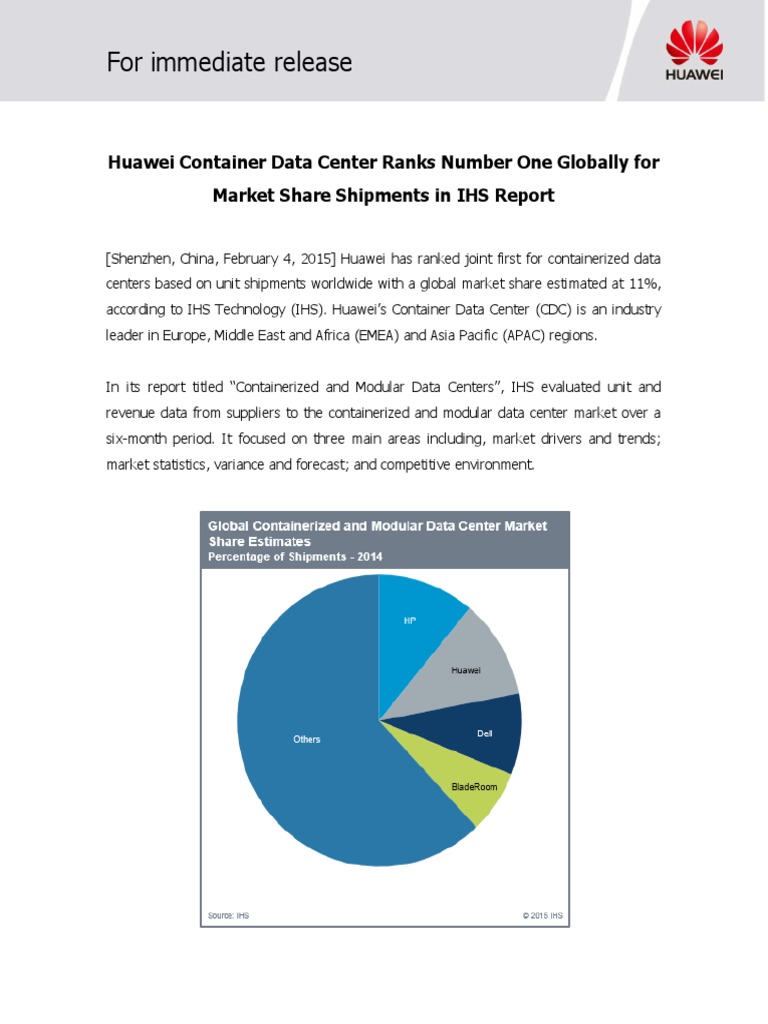 Huawei Container Data Center Ranks Number One Globally For Market Share ...