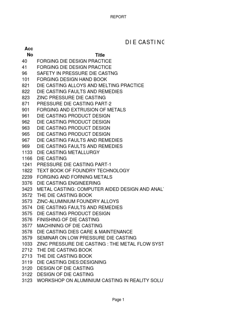 Die Casting Technology | PDF | Foundry | Casting (Metalworking)
