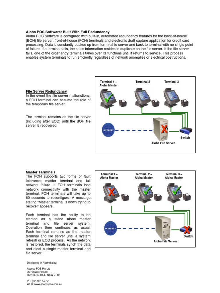 Aloha Pos Redundancy | PDF | Point Of Sale | Computer Network