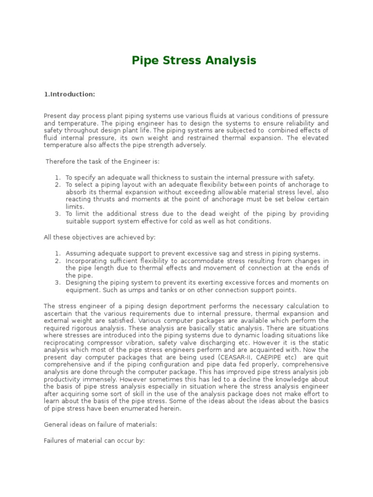 Pipe Stress Analysis Fundamentals | PDF | Science & Mathematics | Computers