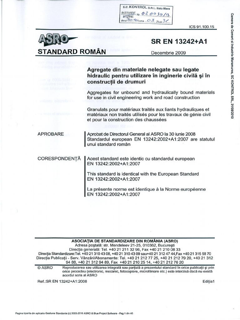 Standard SR EN 13242+A1 | PDF