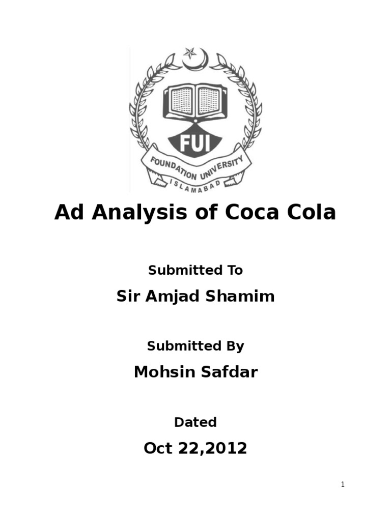 Coke Ad Analysis | PDF | Coca Cola | Typefaces