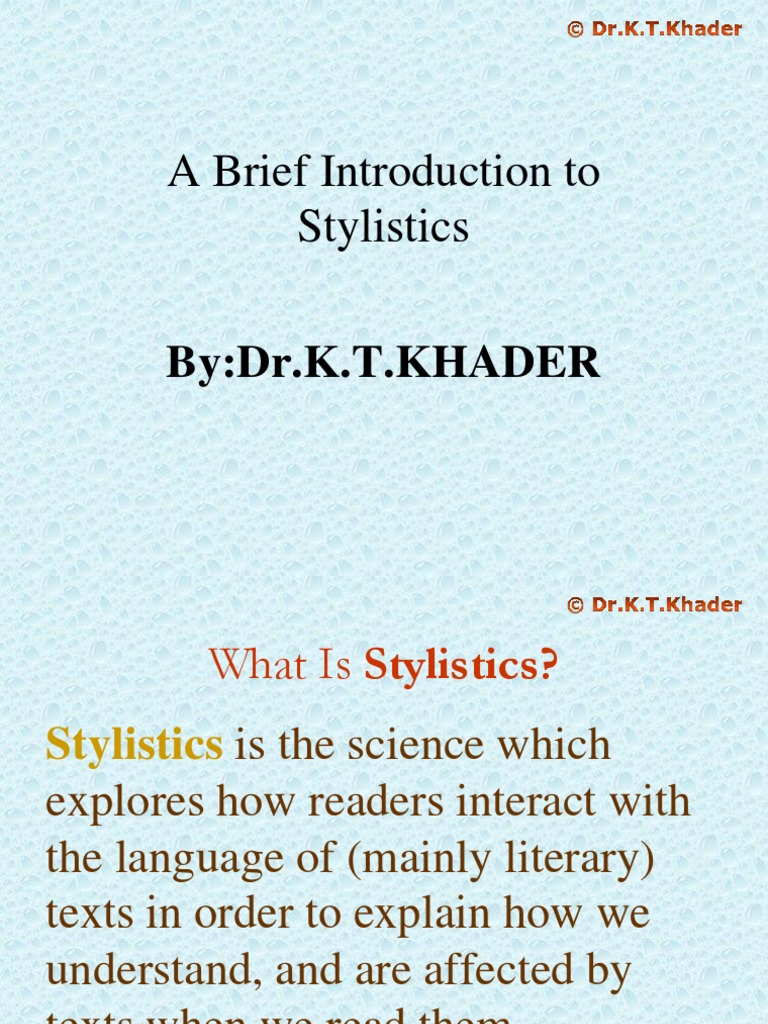 Introduction To Stylistics | PDF | Linguistics | Academic Discipline ...