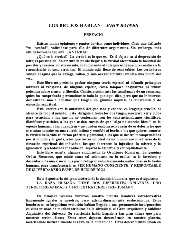 John Baines-1parte Los Brujos Hablan (Deleted 40e15768-2fc00-A810fa54) | PDF