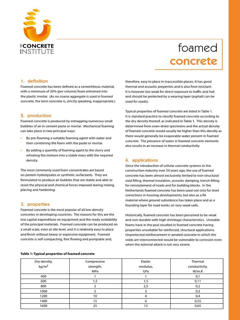 Foamed Concrete | PDF | Foam | Concrete