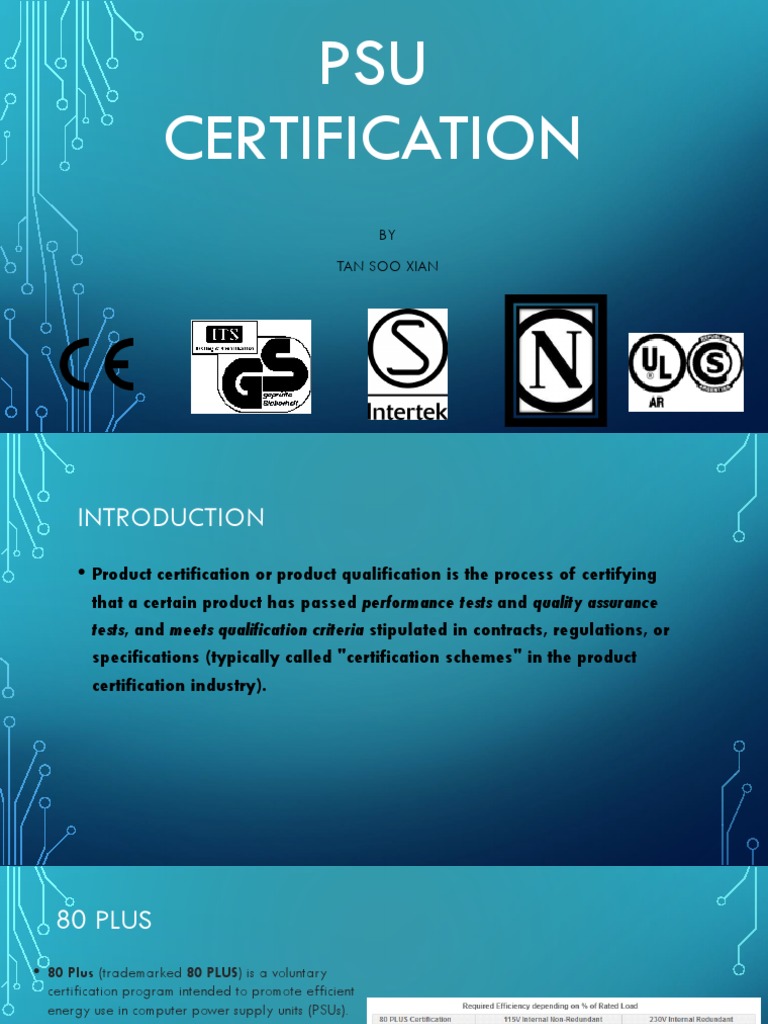 PSU CERtificate | PDF | Production And Manufacturing | Electricity