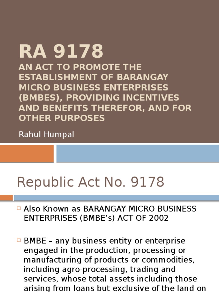 Ra 9178 | Download Free PDF | Taxes | Government Finances