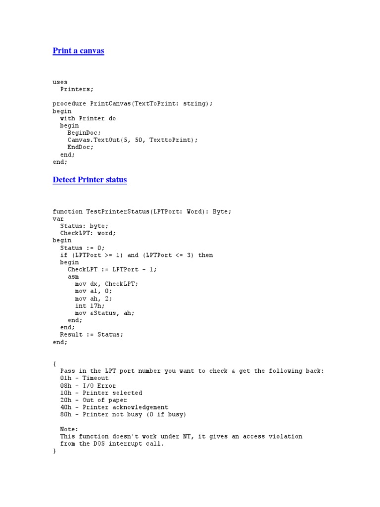 Impresoras Desde Delphi | PDF | Windows Registry | Computer Programming