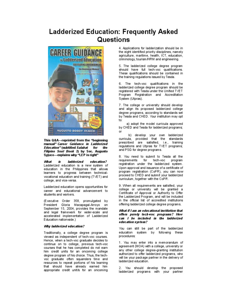 Understanding Ladderized Education | PDF | College | Academic Degree