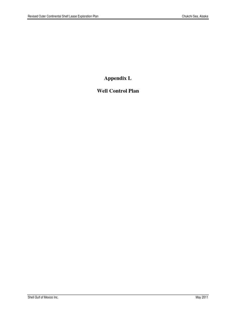 Appendix L Well Control Plan: Revised Outer Continental Shelf Lease ...