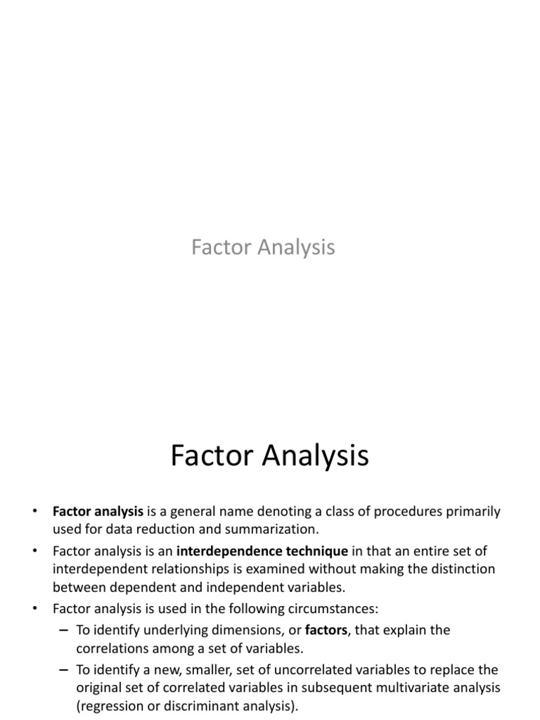 Factor Analysis PDF | Factor Analysis | Principal Component Analysis