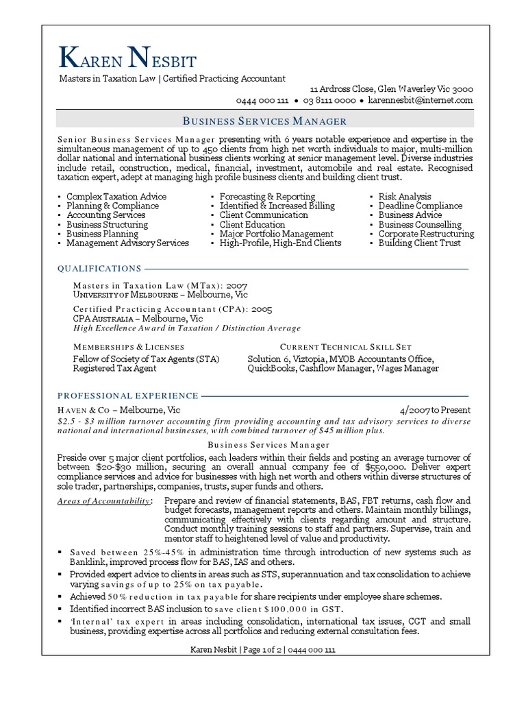 Resume Sample Financial Management | PDF | Accountant | Taxes