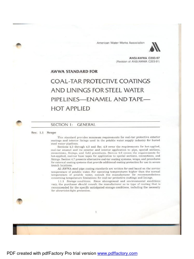 Awwa C203 Final PDF | PDF