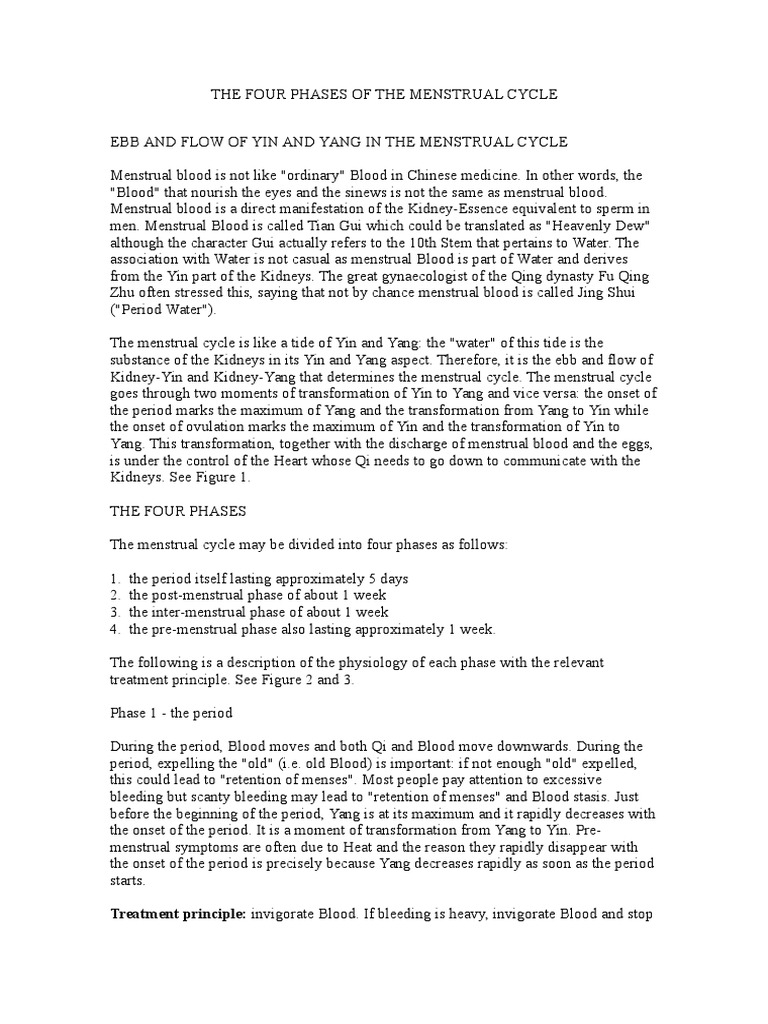 The Four Phases of The Menstrual Cycle | PDF | Menstrual Cycle ...